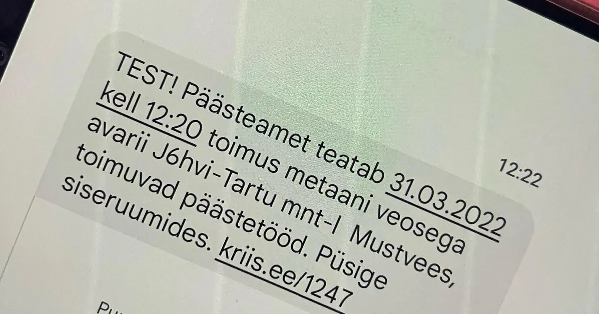 Riik kutsub üles testima ohuteavituse lühisõnumit