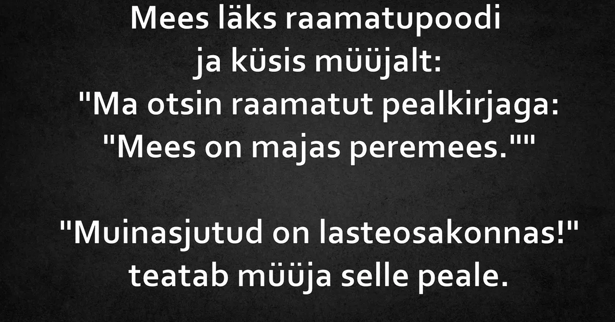 Mees on majas peremees