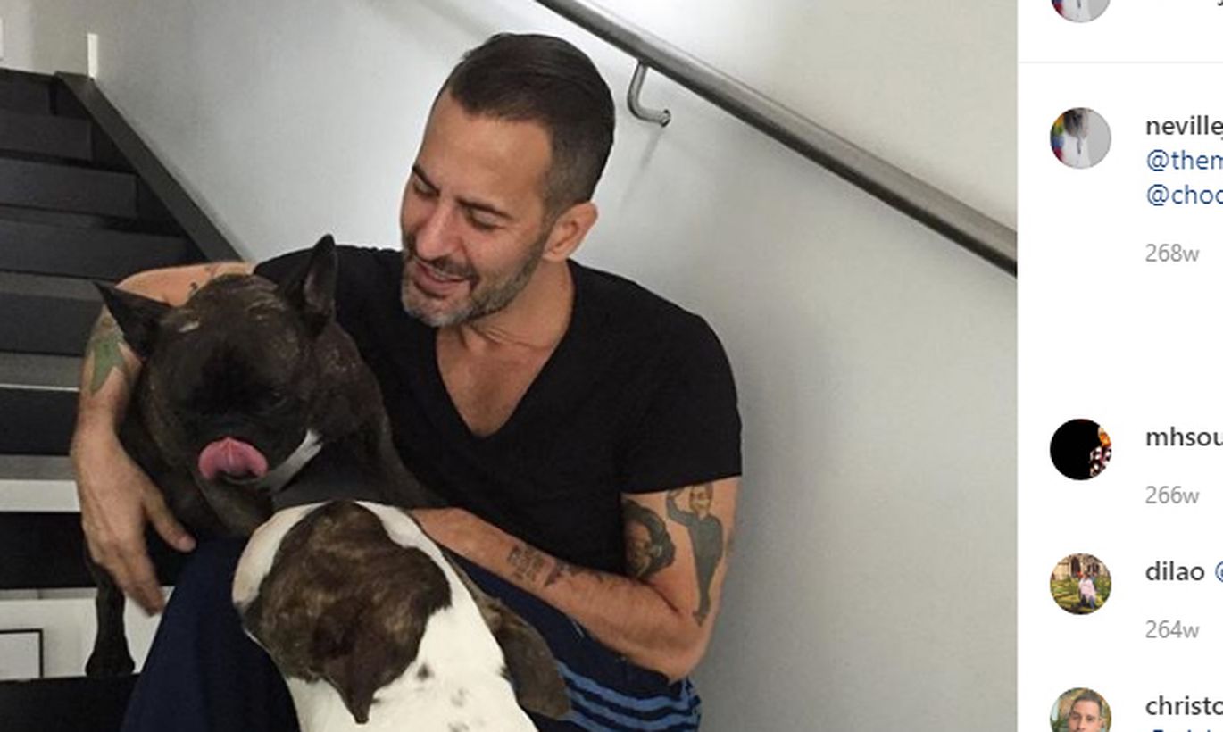 Marka Džeikoba bulterjers Nevils un franču buldogs Čārlijs Ču-Ču ...