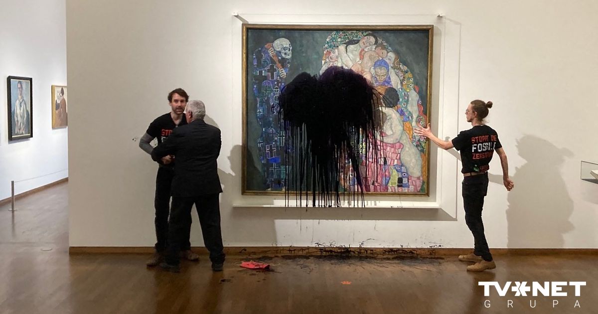 Gustava Klimta gleznai Austrijā uzbrukuši klimata aktīvisti