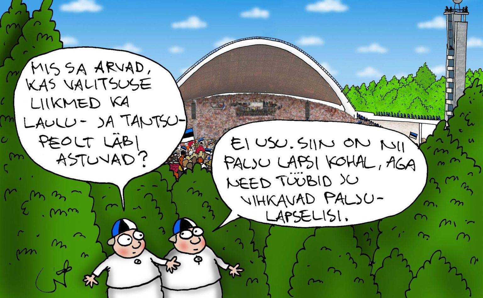 URMAS NEMVALTS Päeva karikatuur: XIII noorte laulu- ja tantsupidu «Püha ...